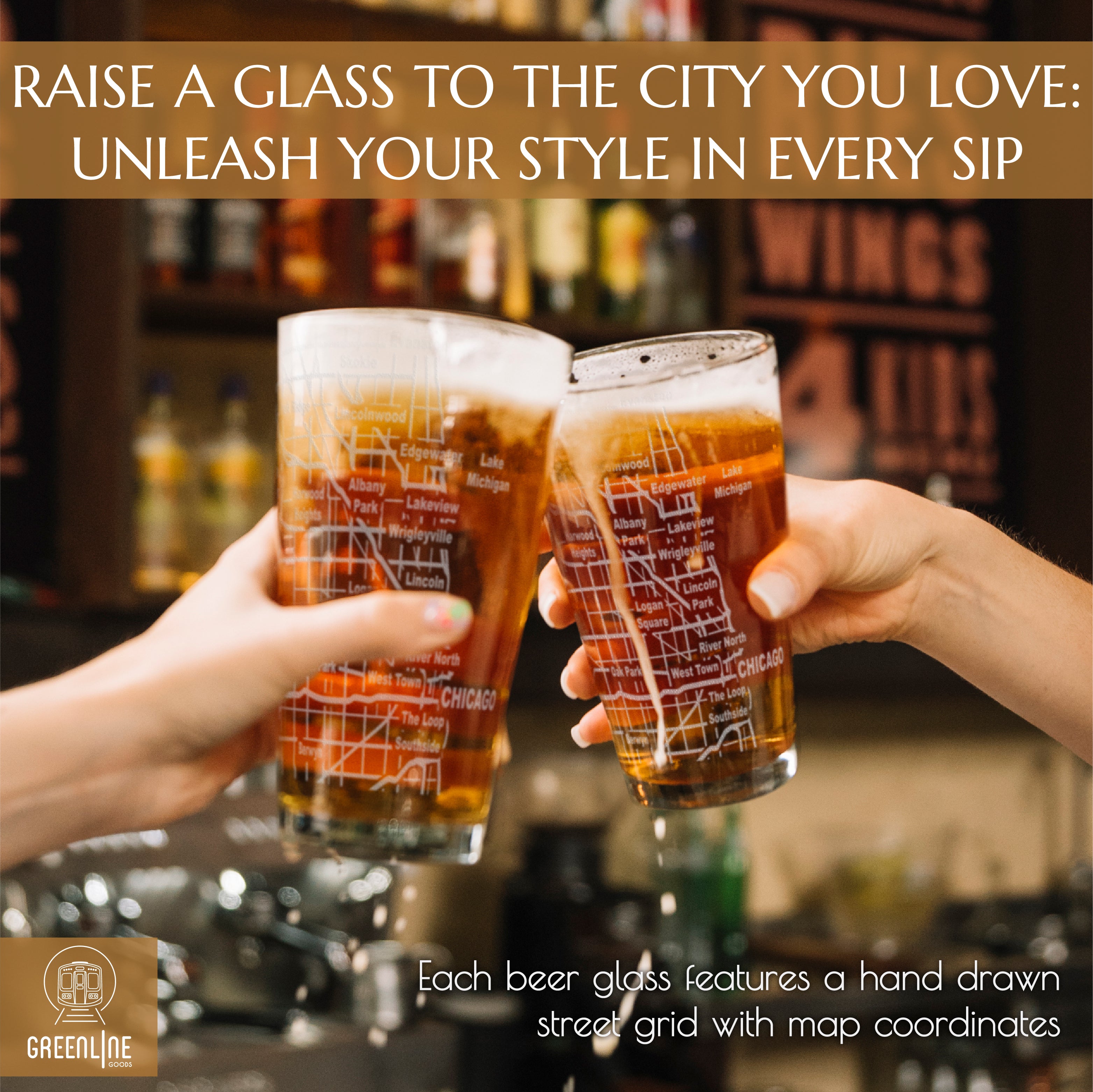 Urban Map Glass Beer Can Glass 16 Oz Urban City Map San Diego ...